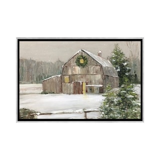 iCanvas "Winter Barn" by Sally Swatland Framed - Bed Bath & Beyond ...