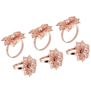Napkin Rings, 6pcs 38mm ID Alloy Hollow Flower Napkin Buckles, Rose ...