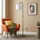 Rachel Modern Floor Lamp with Wooden Pole and White Drum Shade - Bed ...