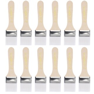 6" Paint Brush 1.6" Width Soft Nylon Bristle with Wood Handle White ...