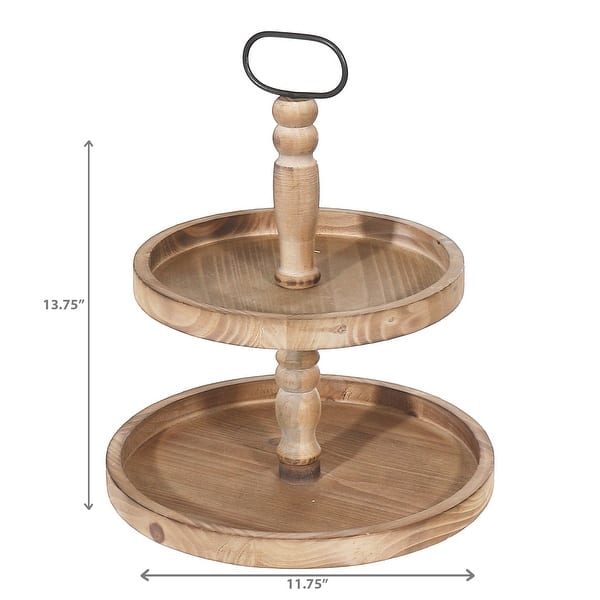 IH Casa Decor 2 Tier Wooden Round Stand - Bed Bath & Beyond - 37472624