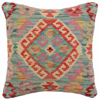 Boho Chic Phillips Turkish Hand-Woven Kilim Pillow - 16" x 16" - Bed ...
