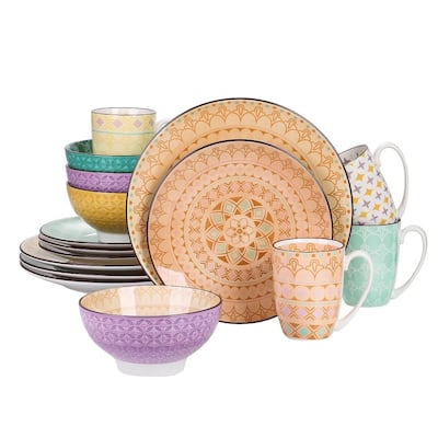 Vancasso Boho Porcelain 16-piece Dinnerware Set - Overstock - 33290094