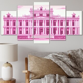 Designart "Pink Blueprint Of London Architecture II" City London ...