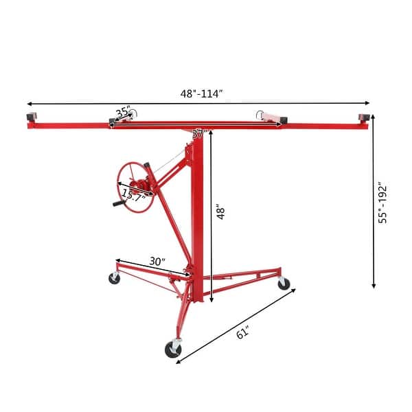 16 FT Drywall Lift, Portable Sheetrock Lift Rolling Panel Hoist Jack ...