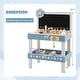 Gymax Kids Wooden Play Tool Workbench Workshop Table Pretend Play with ...