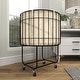 Black Metal Deep Set Wire Basket Storage Cart with Wheels and Fabric ...