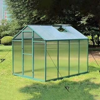 Gain height windproof greenhouse 6x8 FT Greenhouse Raised Base and ...