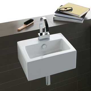 Bissonnet FZ14 Wall-mount or Above-counter Ceramic Sink with Overflow ...