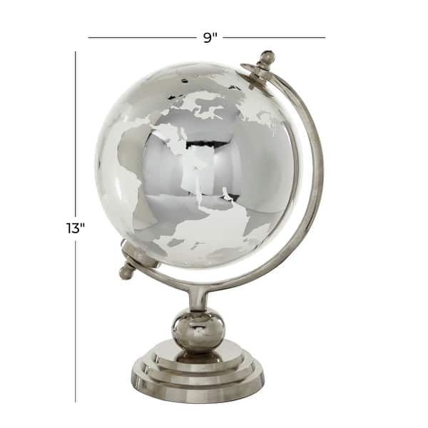 Multi Color Metal and Glass Glam Traditional World Desk Globe - Bed ...