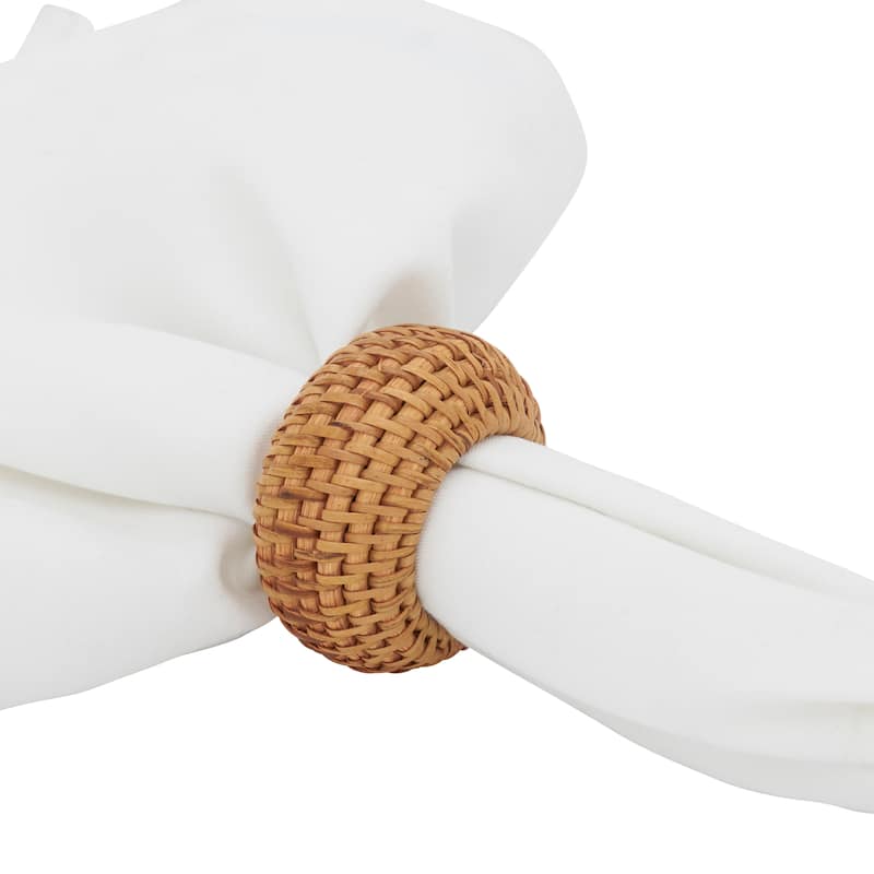 Rattan Napkin Rings With Woven Design (Set of 4) - On Sale - Overstock ...