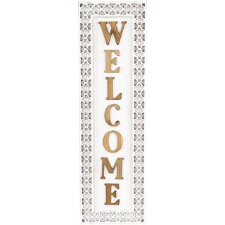 Rustic Welcome Wooden Wall Sign - 24" - White - Bed Bath & Beyond ...