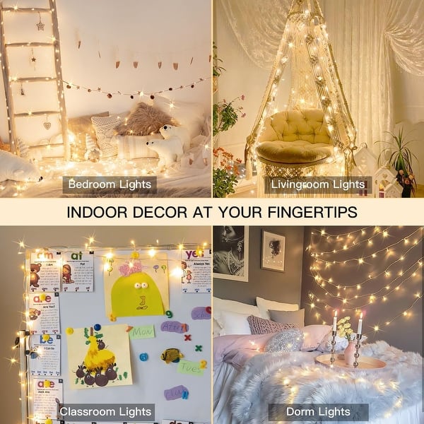 bedroom string lights plug in