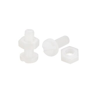 20Pairs Nylon Screw Nut Assortment, Slotted Pan Head Screws & Hex Nuts ...