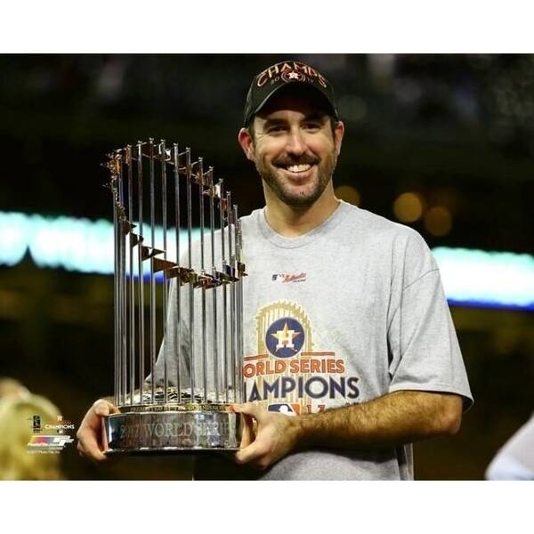 Justin Verlander With The World Series Championship Trophy Game 7 Of ...