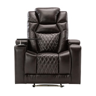 PU Leather Power Recliner with Swivel Tray Table - Bed Bath & Beyond ...