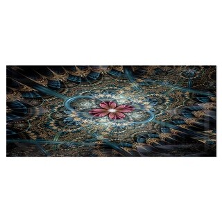 Designart 'Dark Purple Fractal Flower' Digital Art Floral Metal Wall ...