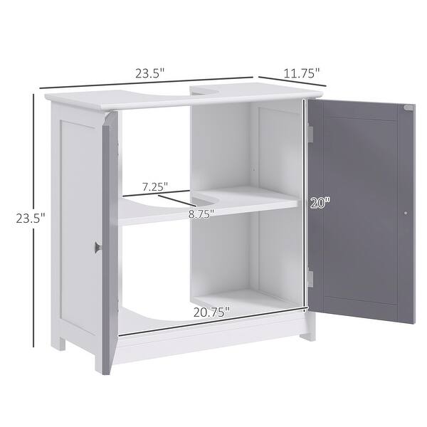 Bathroom vanity with U-shape cut-out and adjustable internal shelf ...