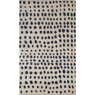 Abstract Polka Dot Moroccan Modern Area Rug Handmade Wool Carpet - 5'1 ...