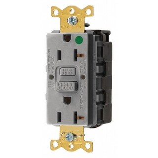 Hubbell GFCI Rceptcle,Hspital,Gr,20A,1 HP SNAPGF83GRY - 1 Each - Bed ...