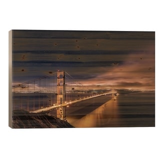 Golden Gate To The Stars Print On Wood by Javier de la Torre - Multi ...