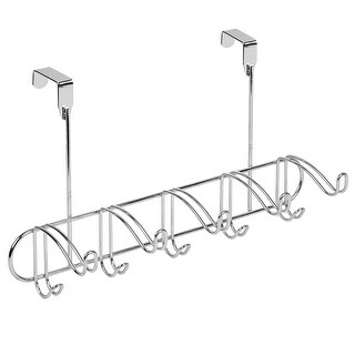 Heavy Duty Chrome Over The Door Hanger Hanging Rack 10 Hooks Organizer ...