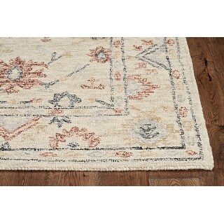 HomeRoots 8' Ivory Hand Tufted Space Dyed Floral Traditional Runner Rug ...