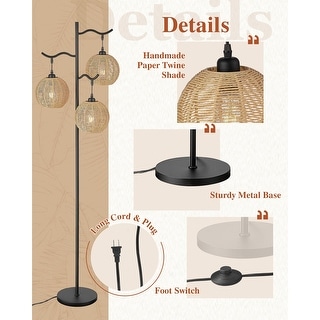 3 Light Floor Lamp, Foot Switch - Bed Bath & Beyond - 39466799