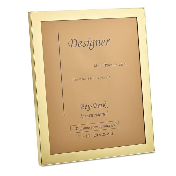 Curata Solid Brass Polished Lacquer-Coated 8x10 Photo Frame - Bed Bath ...