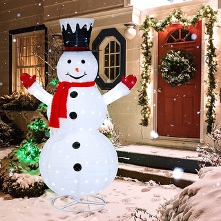6 FT Lighted Christmas Snowman Outdoor Pop up Snowman w 200 Lights ...