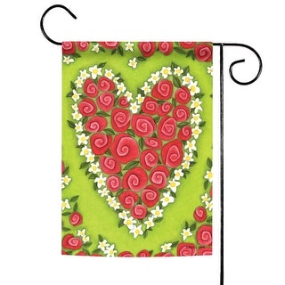 Roses in a Heart Shape Outdoor Garden Flag 18" x 12.5" - Bed Bath ...