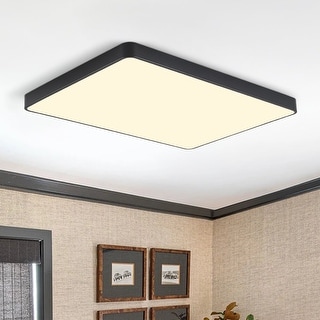 Dimmable LED Wide Rectangular Flush Mount Light 33.9 in - Bed Bath ...