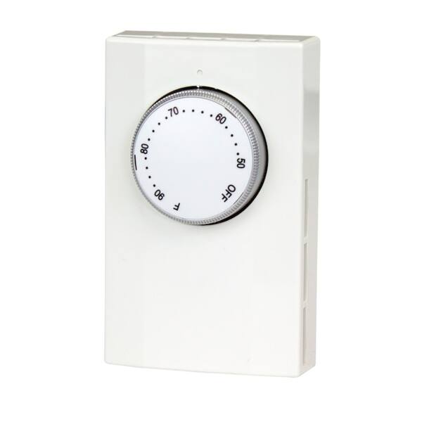 120-240V Rectangle White Single Pole Thermostat in Plastic - Bed Bath ...