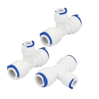 3pcs 3/8" x 3/8" x 1/4" T Shaped 3 Way Tube Quick Push in Connector ...