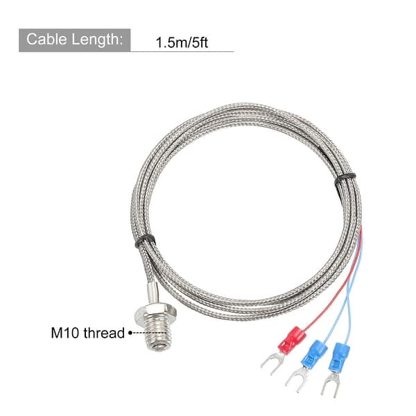 K Type Temperature Sensor M10 Thermocouple 5ft -50 to 200°C(-58 to 392 ...