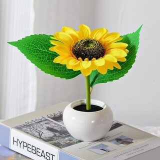 LED Flower Lamps, Realistic Sunflower Flowerpot Table Lights on The ...