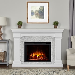 Hollis 32" Rustic Black Electric Fireplace by Real Flame - On Sale ...