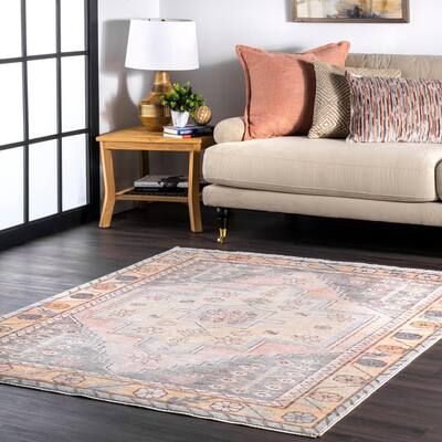 Nuloom Jewel Floral Medallion Fringe Area Rug - Overstock - 31029474