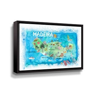 Madeira Portugal Island Illustrated Map with Landmarks and Highlights ...
