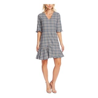 CeCe Women's Plaid Mini Flounce Dress Gray Size 14 - Bed Bath & Beyond ...