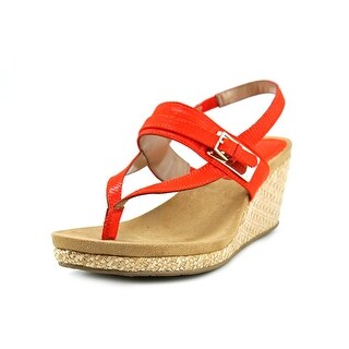 American Rag Women's Open Toe Canvas Wedge Sandal Orange Size 7 M - 7 M ...