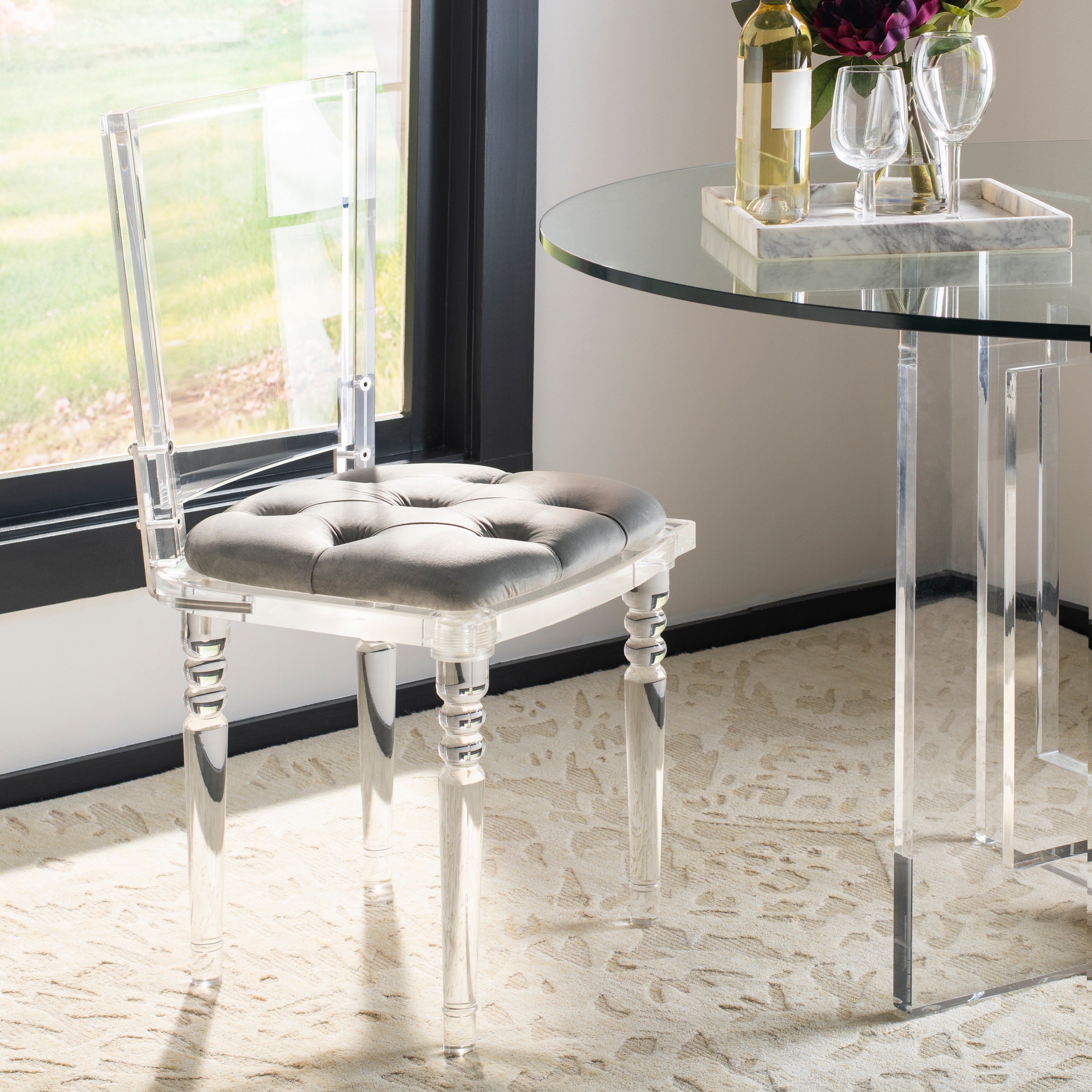 Black acrylic dining chairs store
