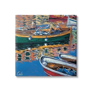 Stupell Boats in Water Reflection Canvas Wall Art Design by Daniela ...