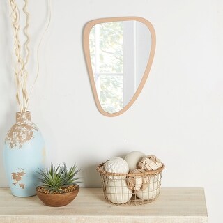 14x20 Light Wood Framed Irregular Shaped Wall Accent Mirror - Bed Bath ...