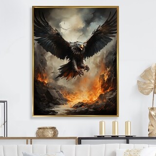 Designart "Native Thunderbird Soar Eagle" Native American Art Framed ...