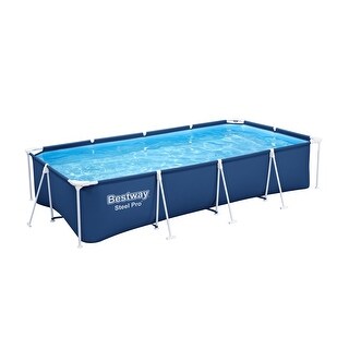 Bestway Steel Pro 13' x 7' x 32" Rectangular Above Ground Outdoor ...
