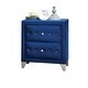 Chic Blue Velvet Bedside Table with Dual Drawers, Perfect for Modern ...