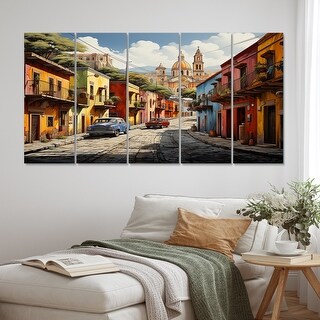 Designart "Mexico Mexican Fiesta City III" Cityscapes Multipanel Wall ...