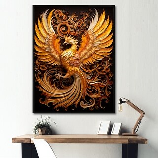 Designart "Mythical Creature Golden Griffin Pheonix" Mythical Creatures ...