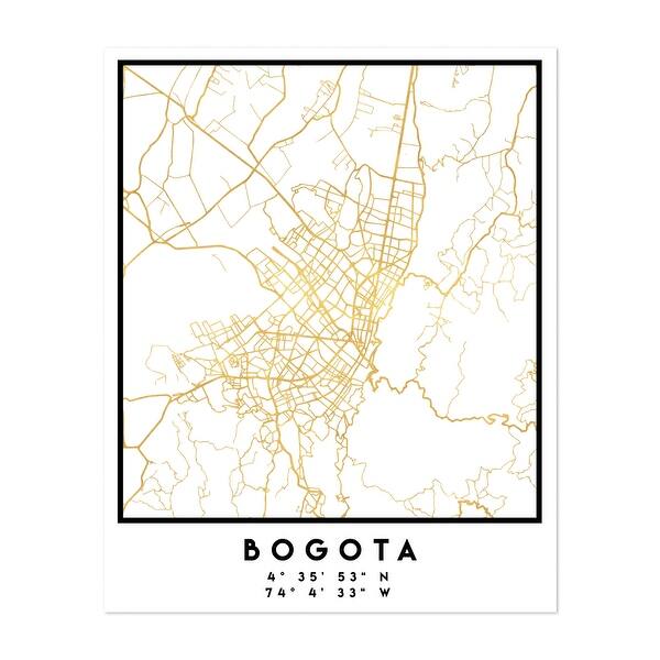 Bogota Colombia Bogota Street Map Maps Minimal Urban Art Print/Poster ...